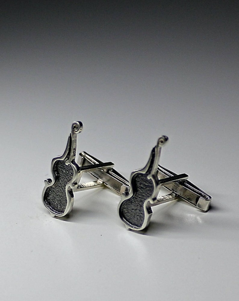 Violin Silver Cufflink Handmade Violin Silver Cufflink - Etsy