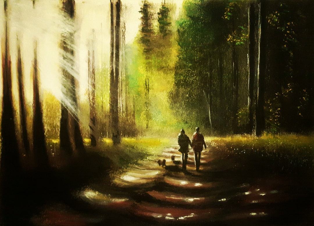 Sunday Afternoon Walk. Original Signed Art by Andrew Mcadam. Unframed ...