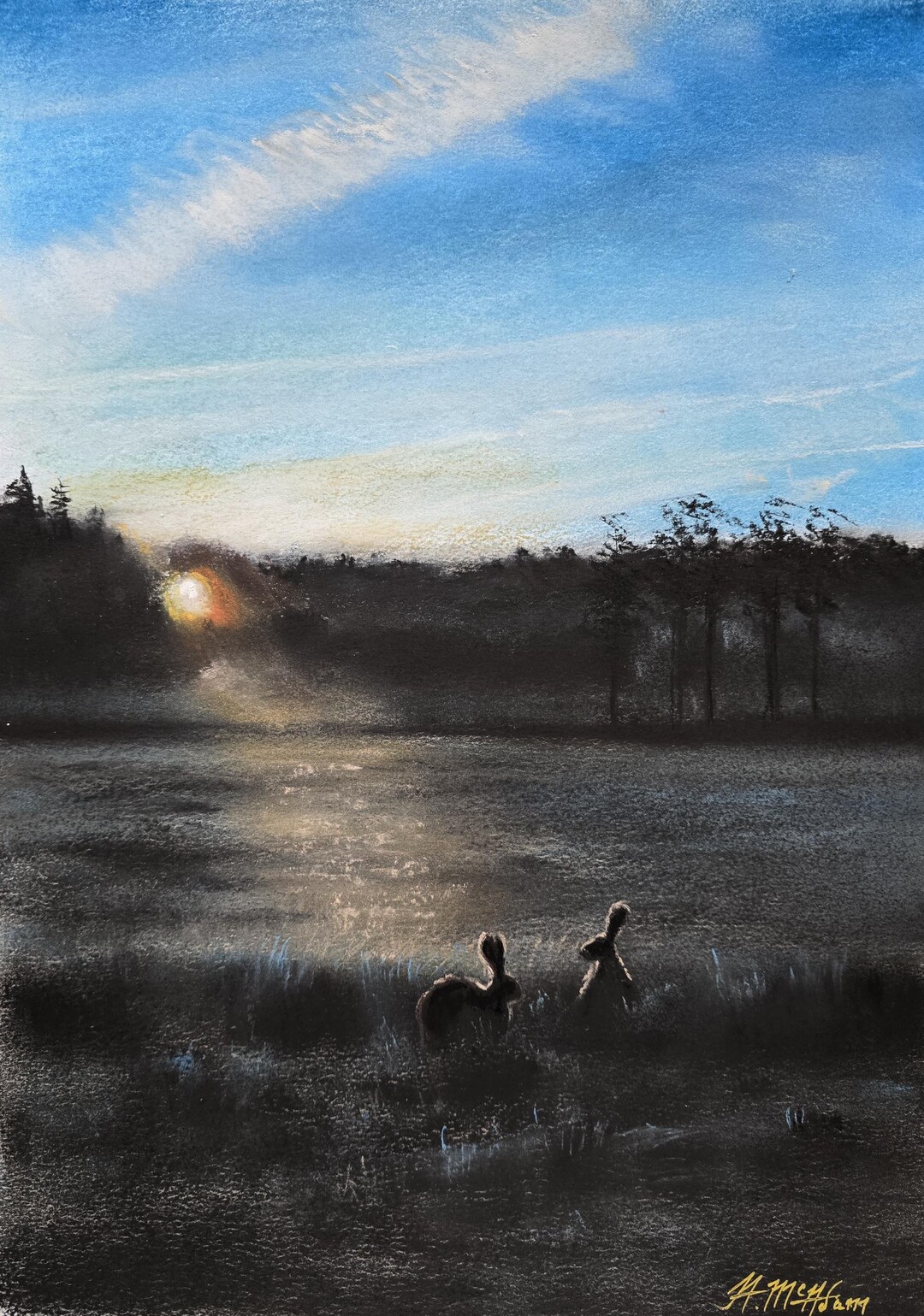 At First Light. Original Signed Art by Andrew Mcadam. Unframed, Size A3 ...