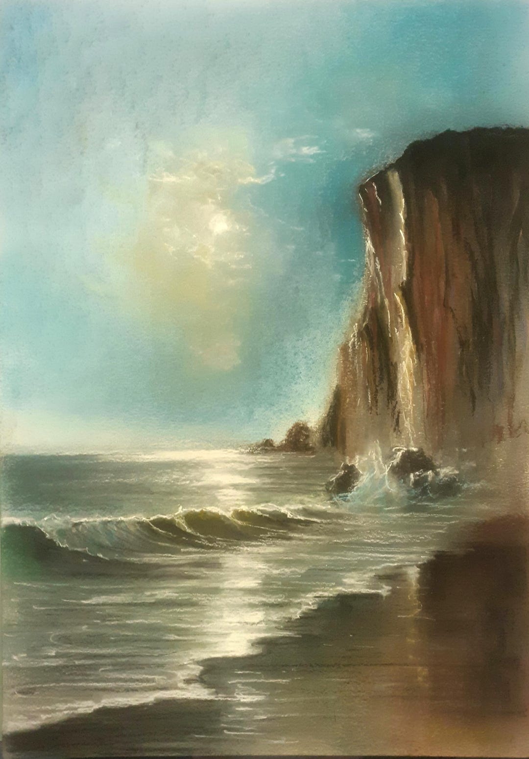 Coast. Original Signed Seascape Art by Andrew Mcadam. Unframed, Size A3 ...