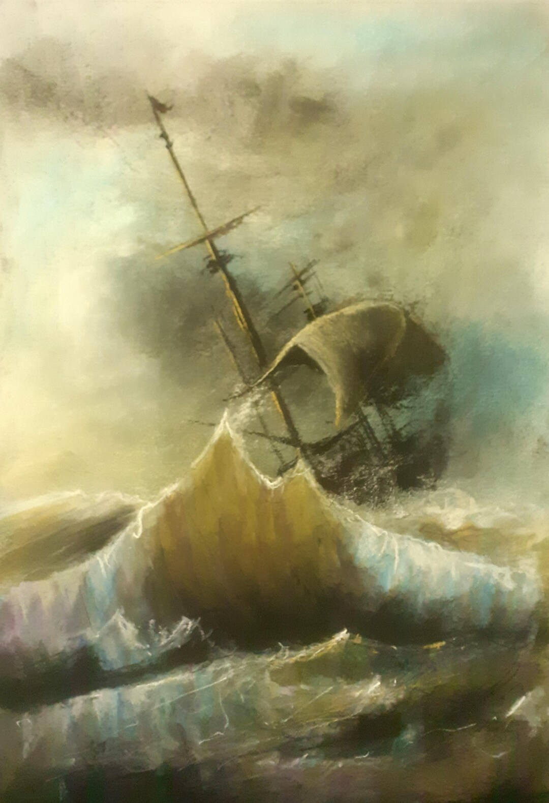 Ship Amongst the Waves. Original Signed Seascape Art by Andrew Mcadam ...