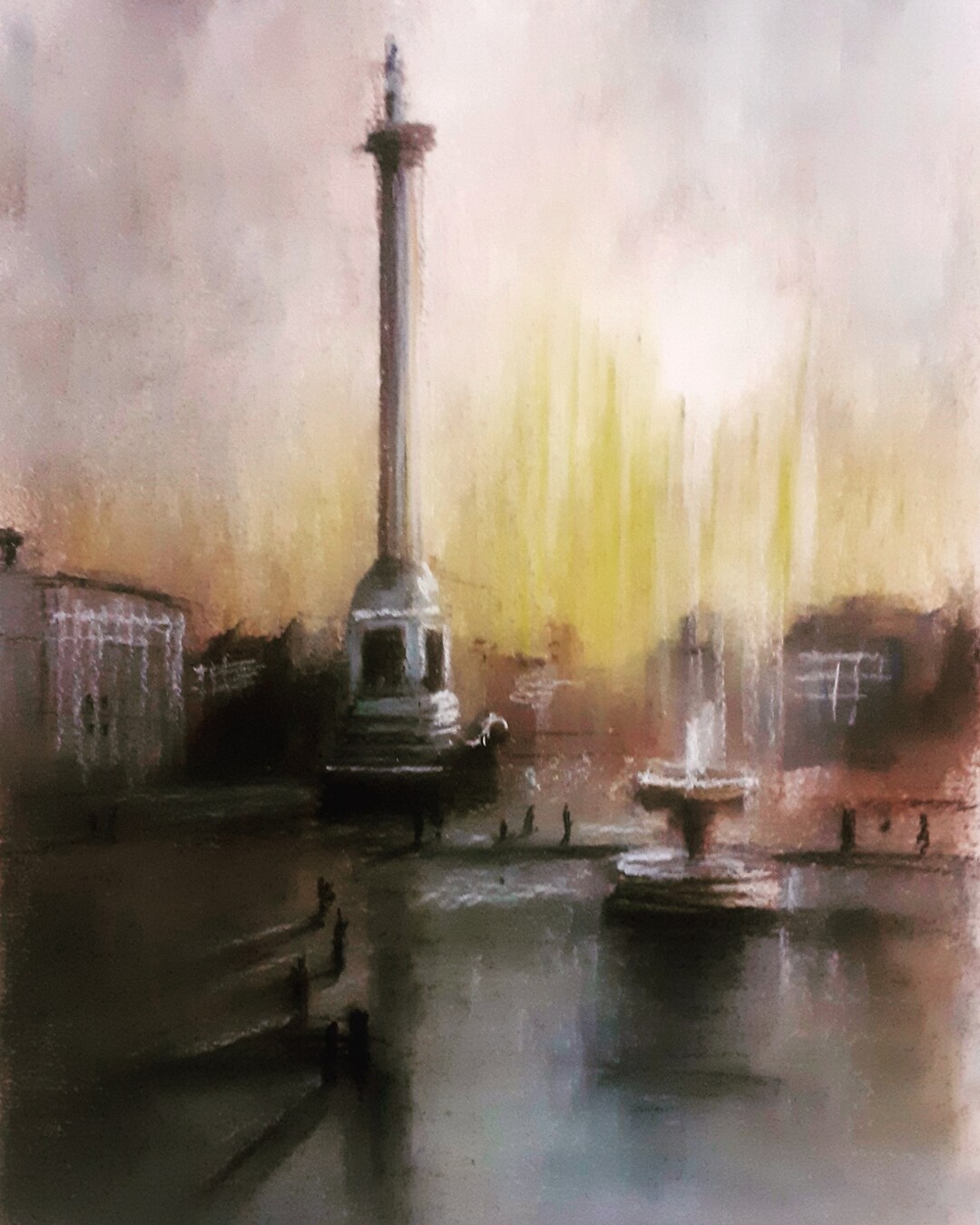 Trafalgar Square. Original Signed Art by Andrew Mcadam. Unframed, Size ...