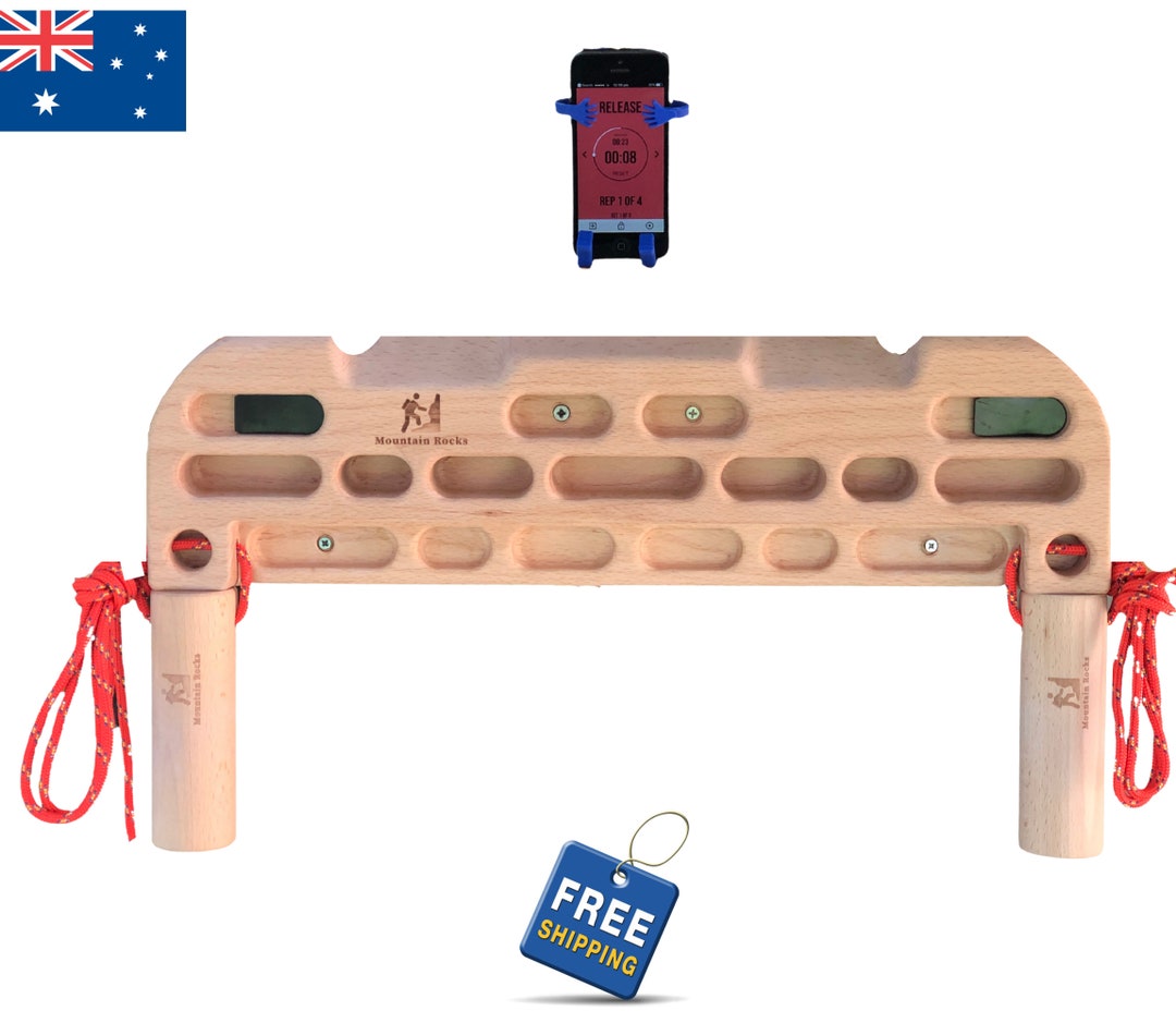 Wooden Hangboard: Rock Climbing Training Board With Pull up Grips - Etsy