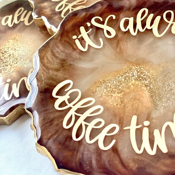 Epoxy coasters/set of | Etsy