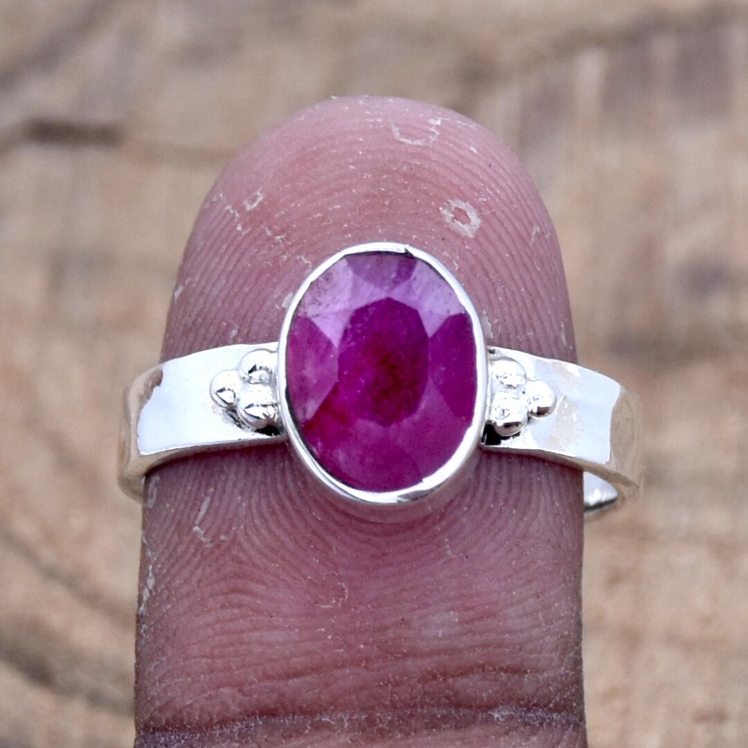 Indian Ruby Ring, 925 Sterling Silver Ring Handmade Ring Statement Ring ...