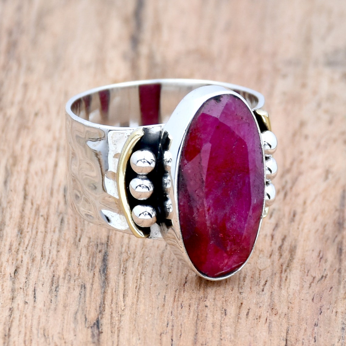 Indian Ruby Ring Handmade Ring Sterling Silver Ring | Etsy