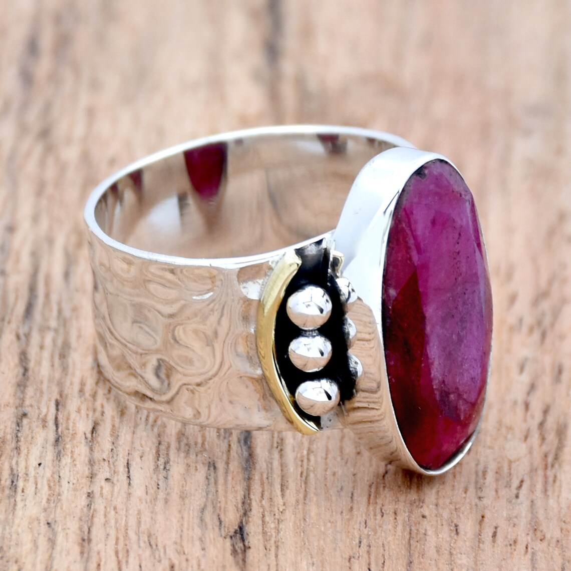 Indian Ruby Ring Handmade Ring Sterling Silver Ring | Etsy