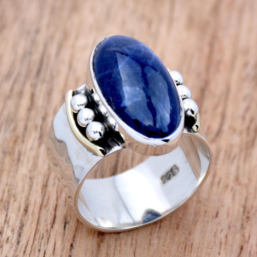 Natural Sodalite Ring, Handmade Ring, Anniversary Ring, 925 Sterling ...