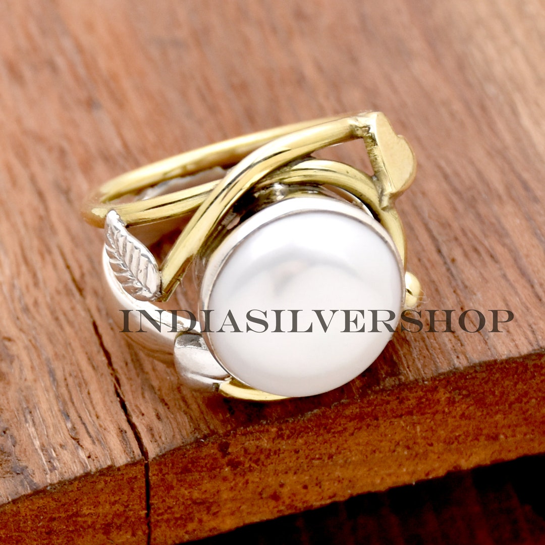 Round Pearl Ring, 925 Sterling Silver Ring, Huge Ring, Fresh Water ...