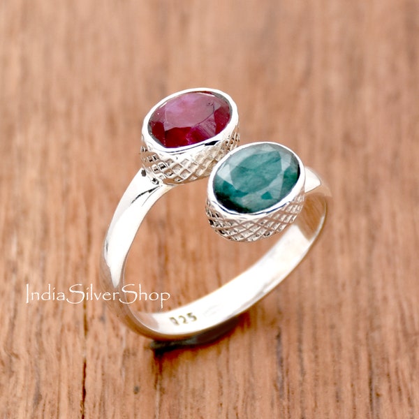 Emerald Ruby Ring - Etsy