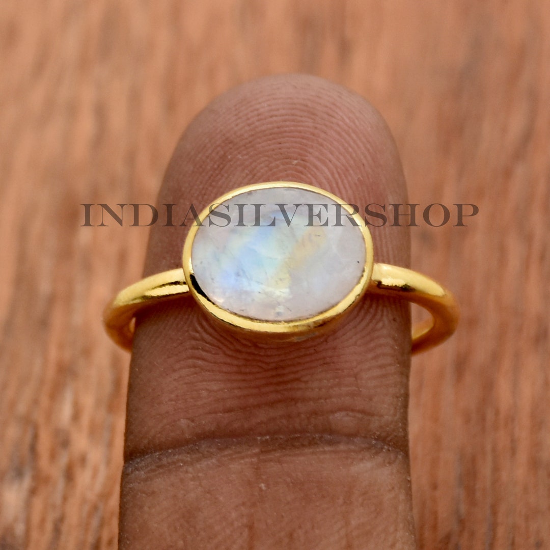 Genuine Moonstone Ring, 925 Sterling Silver Ring, Handmade Ring ...
