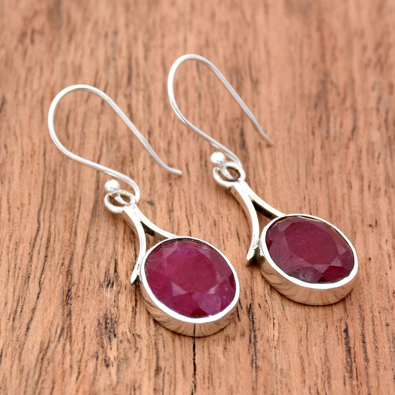 Red Ruby Earrings - Etsy