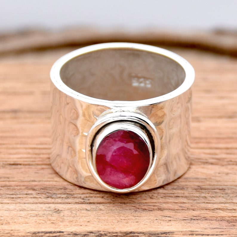 Indian Ruby Ring Handmade Ring 925 Sterling Silver Ring - Etsy