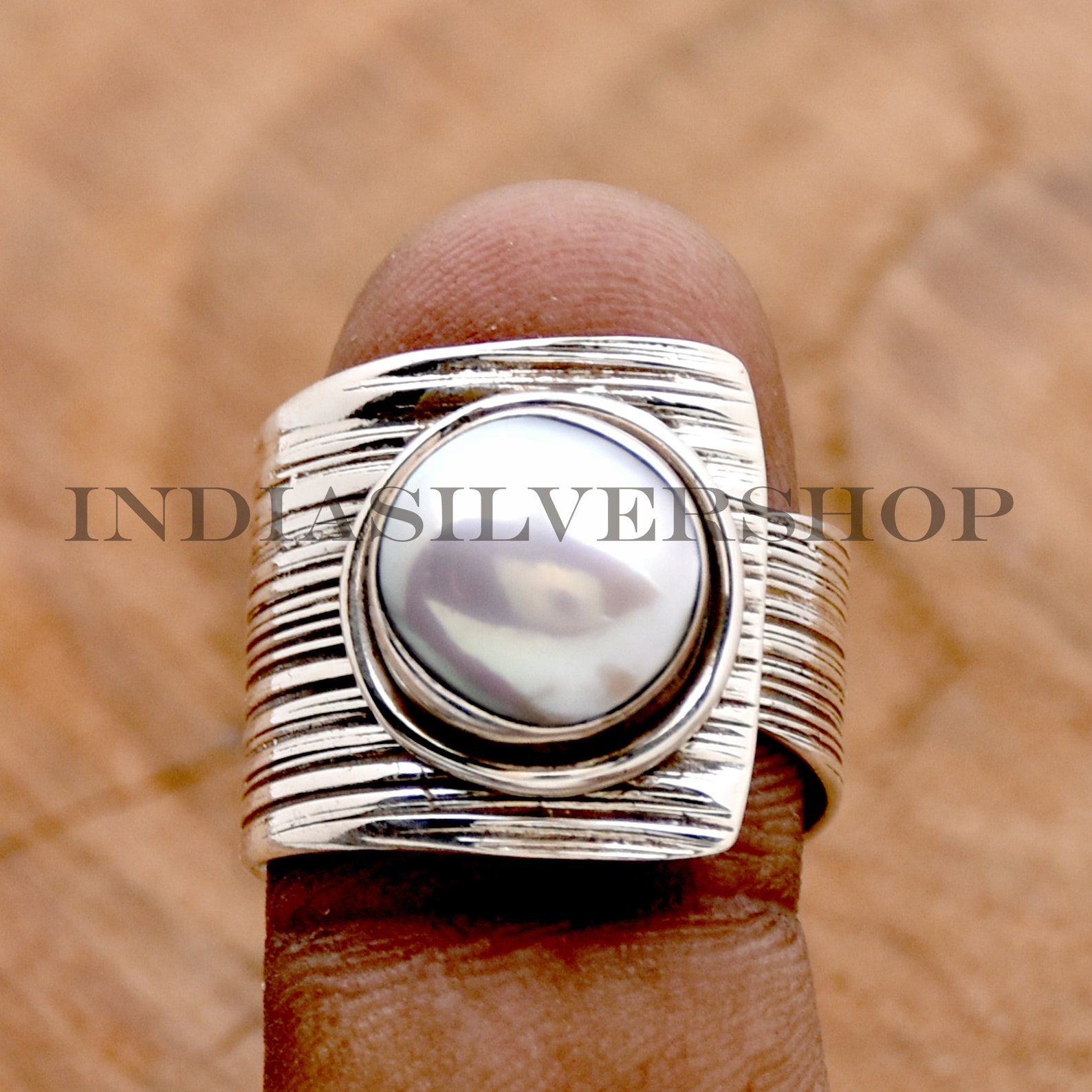 Freshwater Pearl Ring: Handmade 925 Sterling Silver Adjustable Band - Etsy