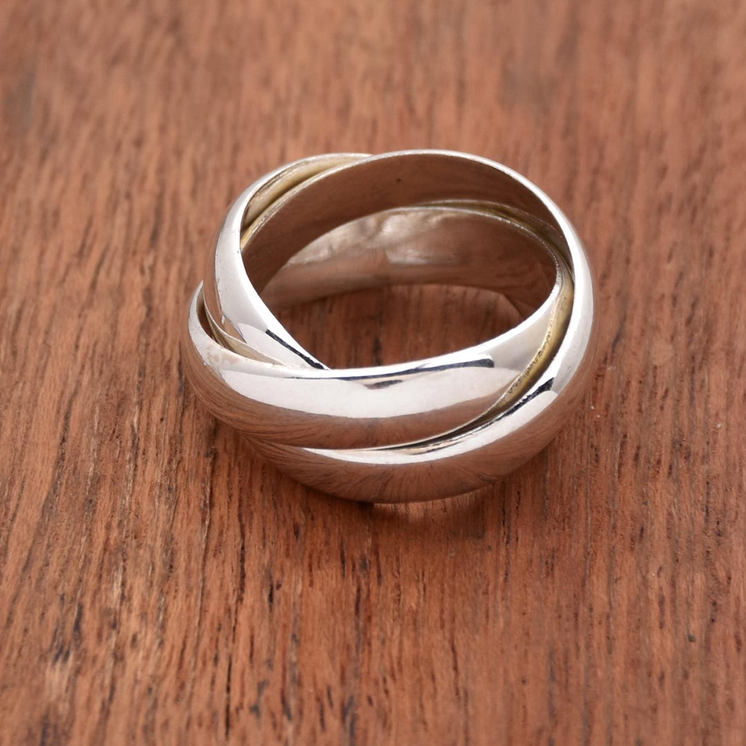 925 Sterling Silver, 3 Rolling Ring, Multi Band Rings, Handmade Ring ...
