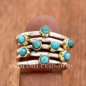 Handmade Sterling Silver Turquoise Ring: Wide Band Boho Wrap Ring - Etsy