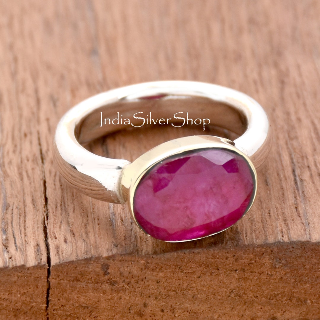 Indian Ruby Ring, 925 Sterling Silver Ring, Handmade Ring, Statement ...