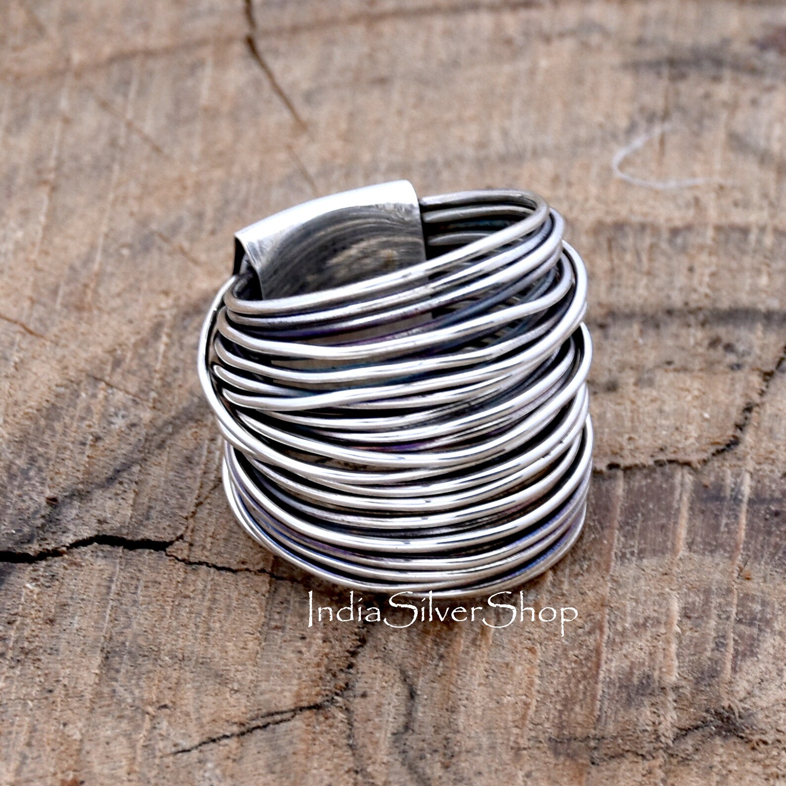 Statement Wrap Ring Wraparound Silver Wire Ring Sterling - Etsy