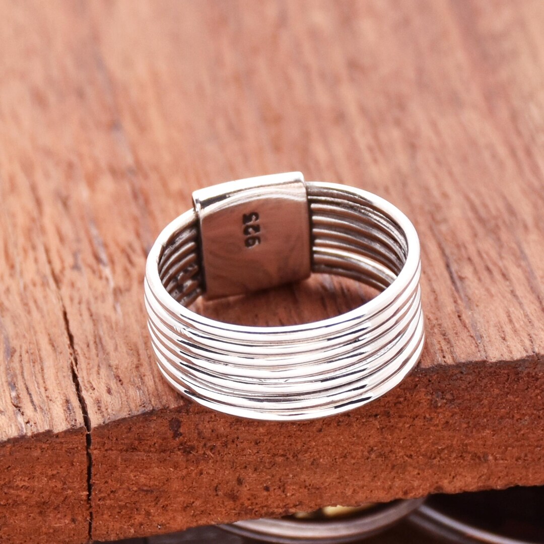 Handgemachte Silber breit Band Ring: Boho Statement Schmuck - Etsy ...