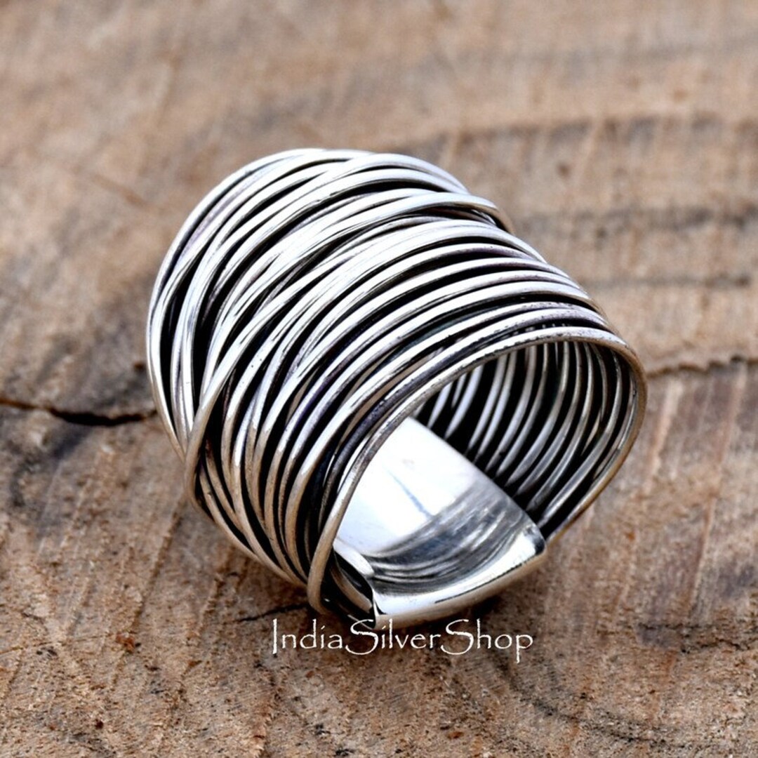 Handmade Wrap Ring Wraparound Silver Wire Ring Sterling Silver Ring ...