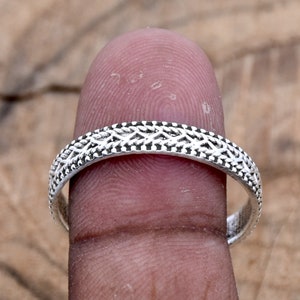 Narrow Silver Thumb Ring, 925 Sterling Silver Rings Men Women, Thin ...