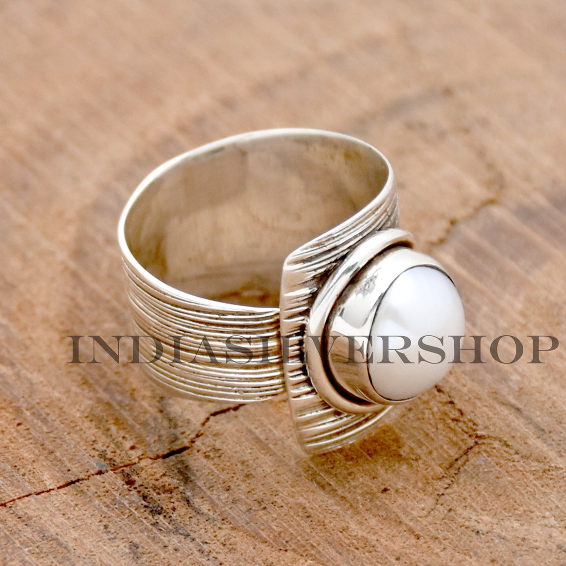 Freshwater Pearl Ring: Handmade 925 Sterling Silver Adjustable Band - Etsy