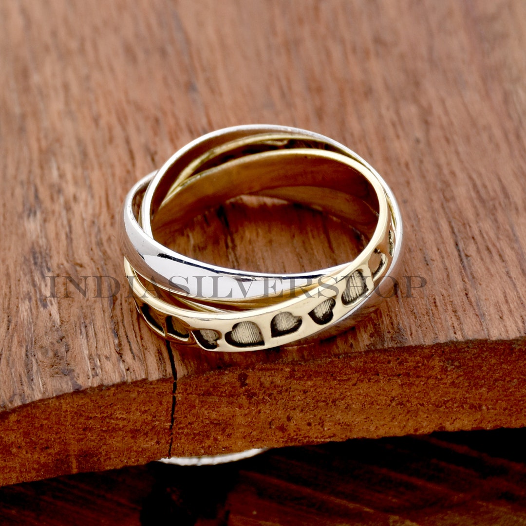 Heart Ring, 925 Sterling Silver Ring, Multi Band Ring, Handmade ...