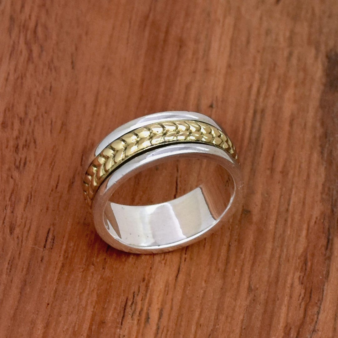 Großer Spinner Ring, 925 Sterling Silber Ring, handgemachter Spinner ...