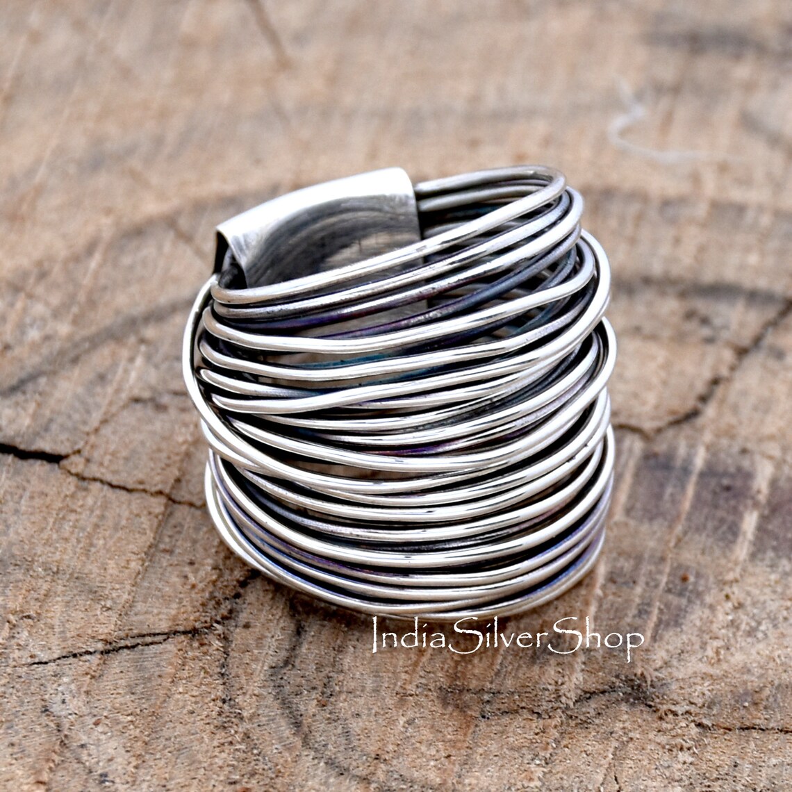 Statement Wrap Ring Wraparound Silver Wire Ring Sterling - Etsy