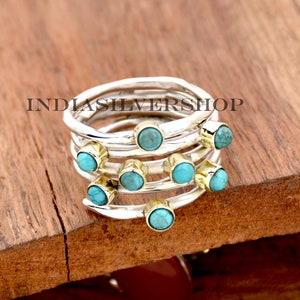 Handmade Sterling Silver Turquoise Ring: Wide Band Boho Wrap Ring - Etsy