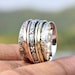 Hammered Spinner Ring, Mixed Metal Spinner Ring, 2 Tone Sterling Silver ...