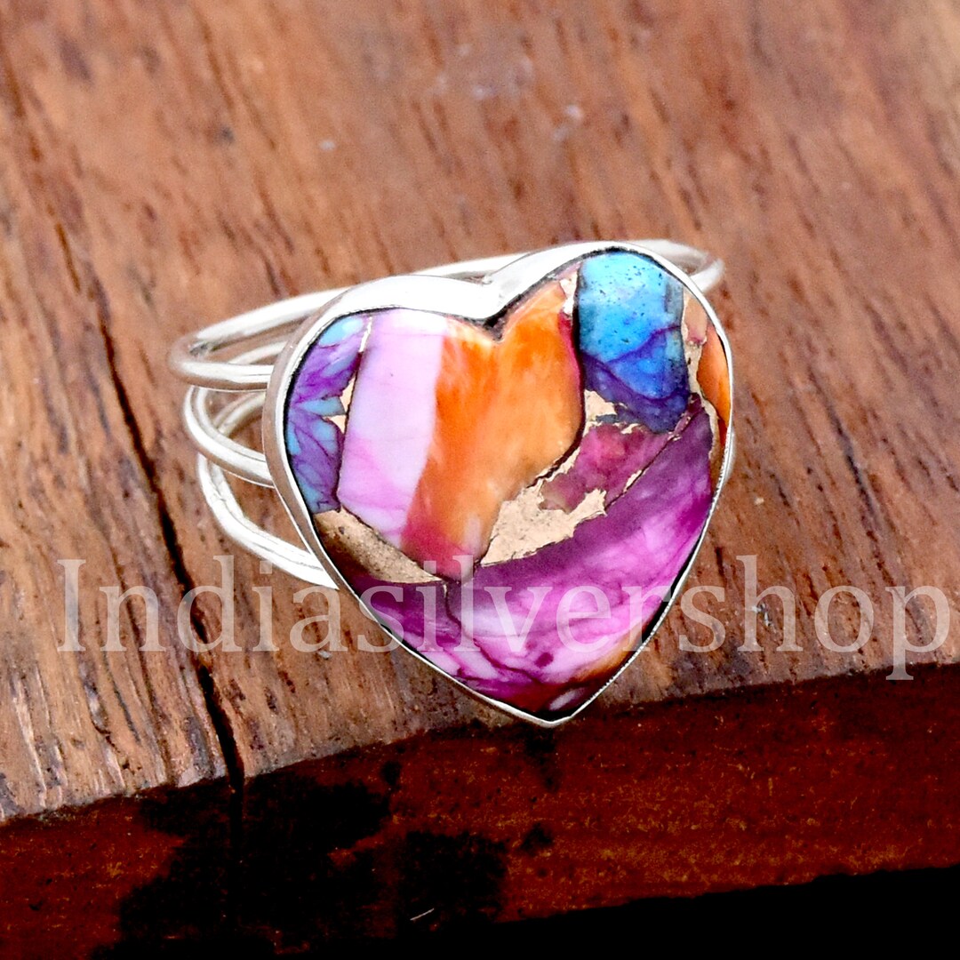 Natural Kingman Pink Dahlia Turquoise Ring Kingman Oyster Turquoise ...
