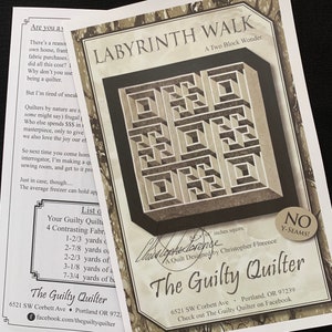 Labyrinth Walk Quilt Pattern Signed by the Guilty Quilter - Etsy