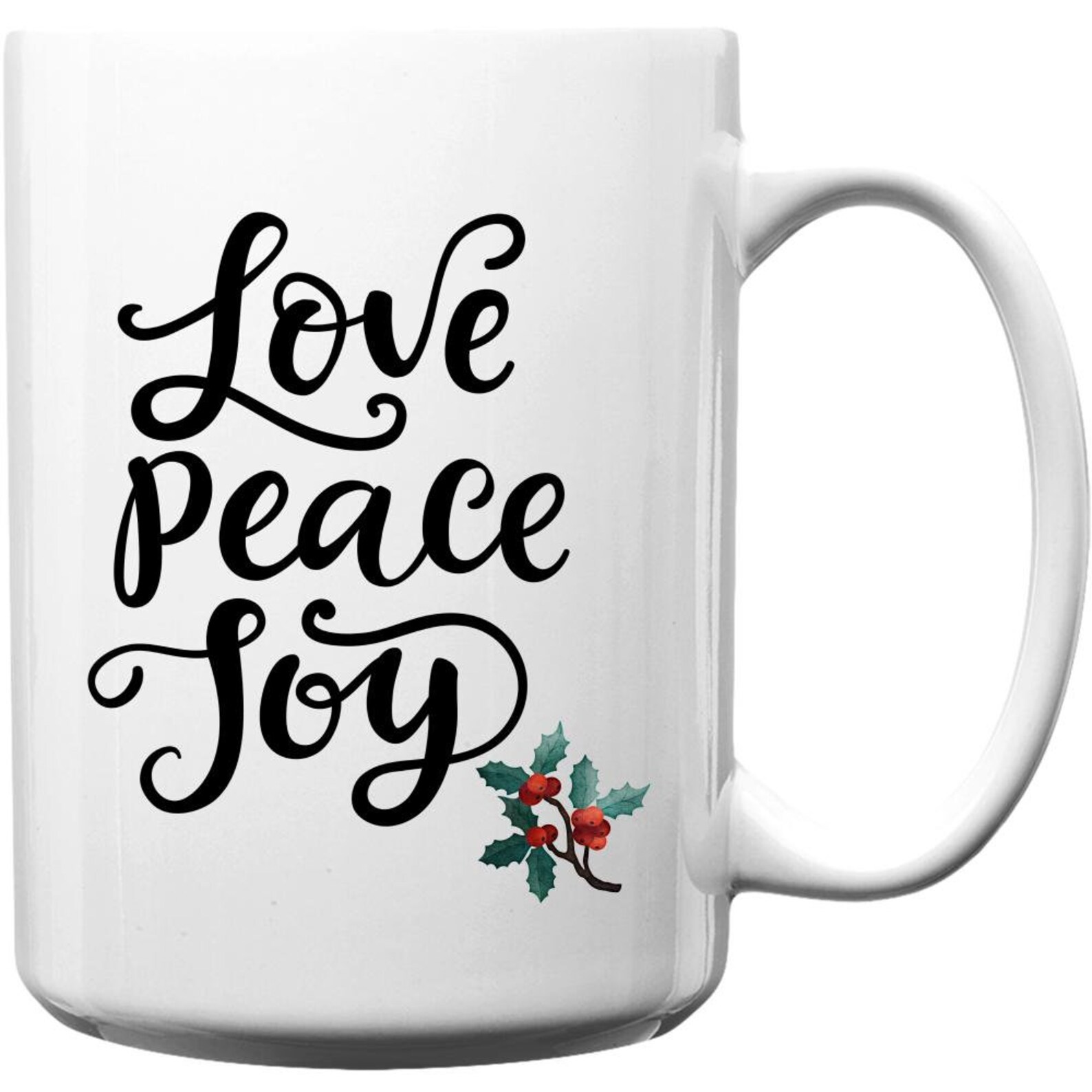 Peace Love Joy Coffee Mug 15oz White Sublimated Only | Etsy