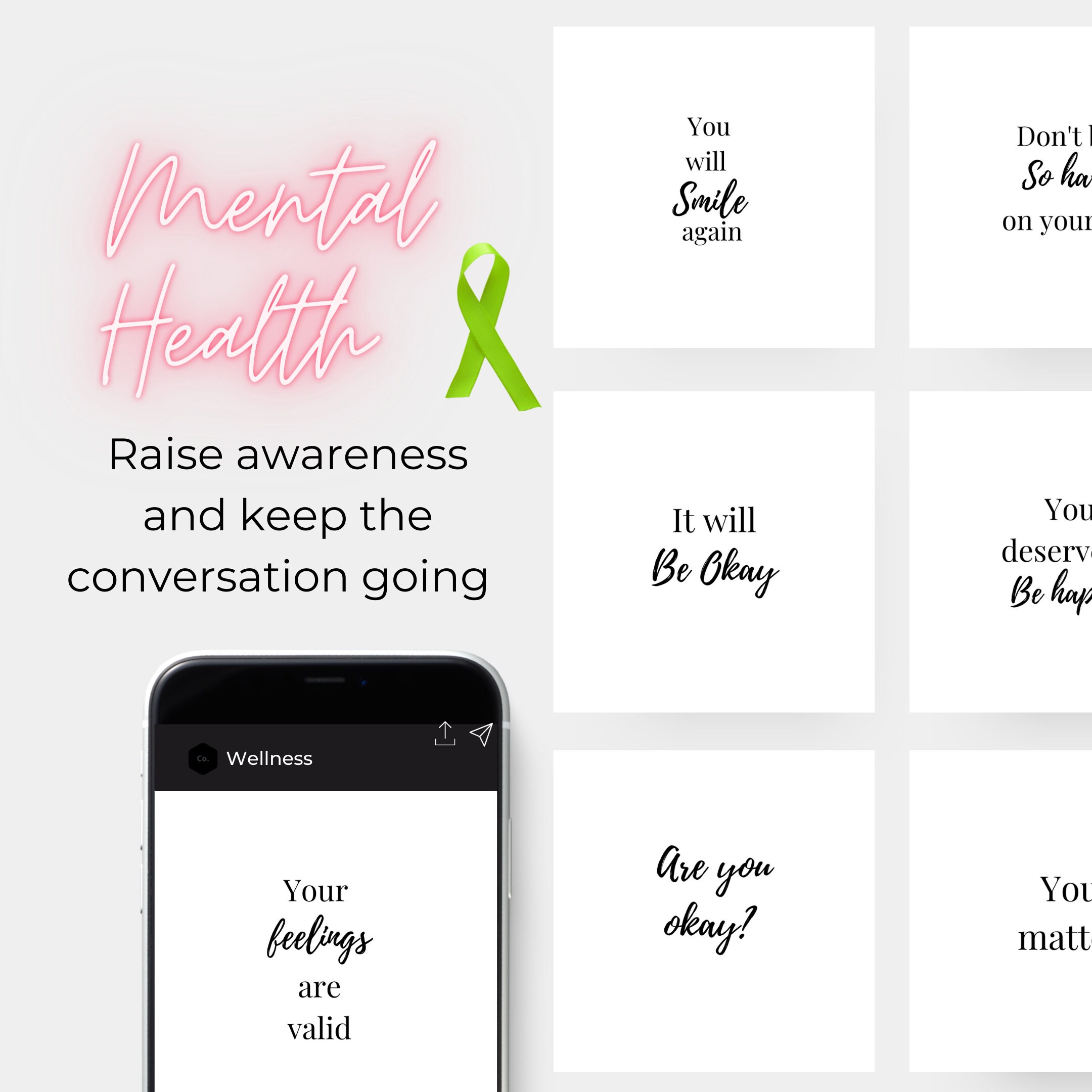 75 Mental Health Social Media Posts Instagram Done for You Ready to ...