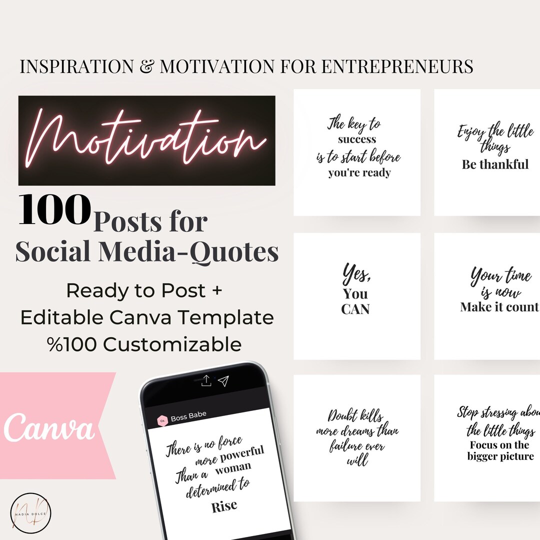 100 Motivation Social Media Posts for Entrepreneurs, Women, Boss Ladies ...