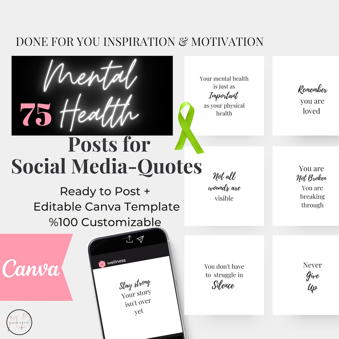 75 Mental Health Social Media Posts Instagram Done for You Ready to ...