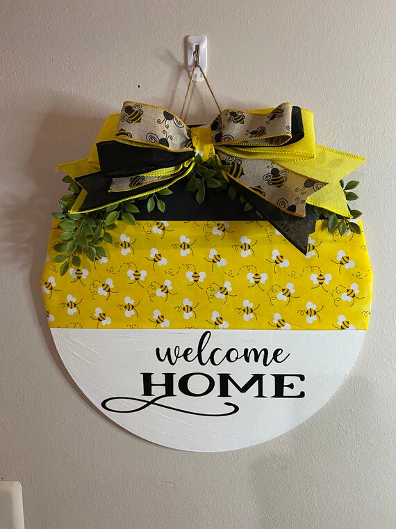 Bumble Bee Art Welcome Sign Front Door Décor Home Décor | Etsy