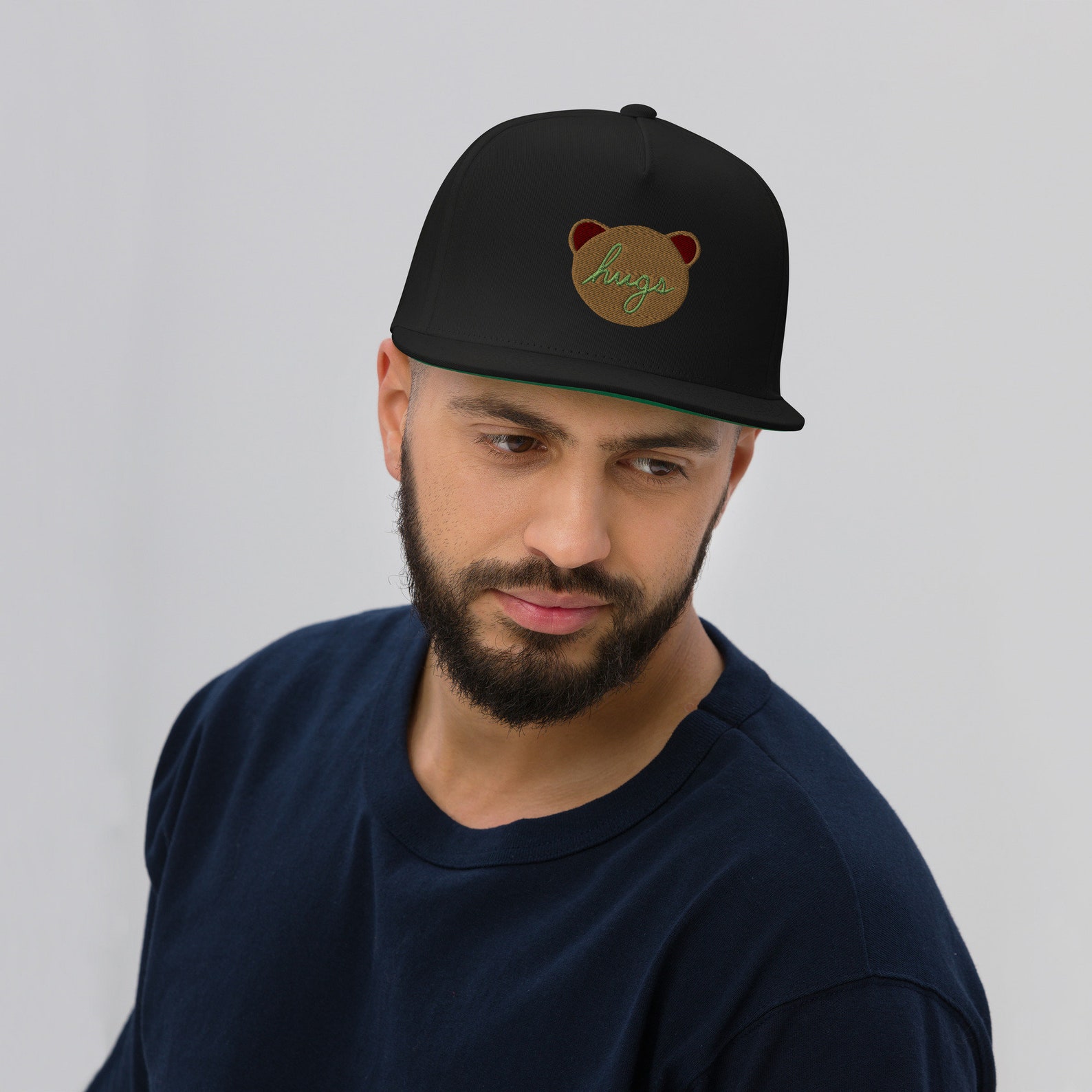 Bear Hugs - Embroidered Flat Bill Cap - Etsy