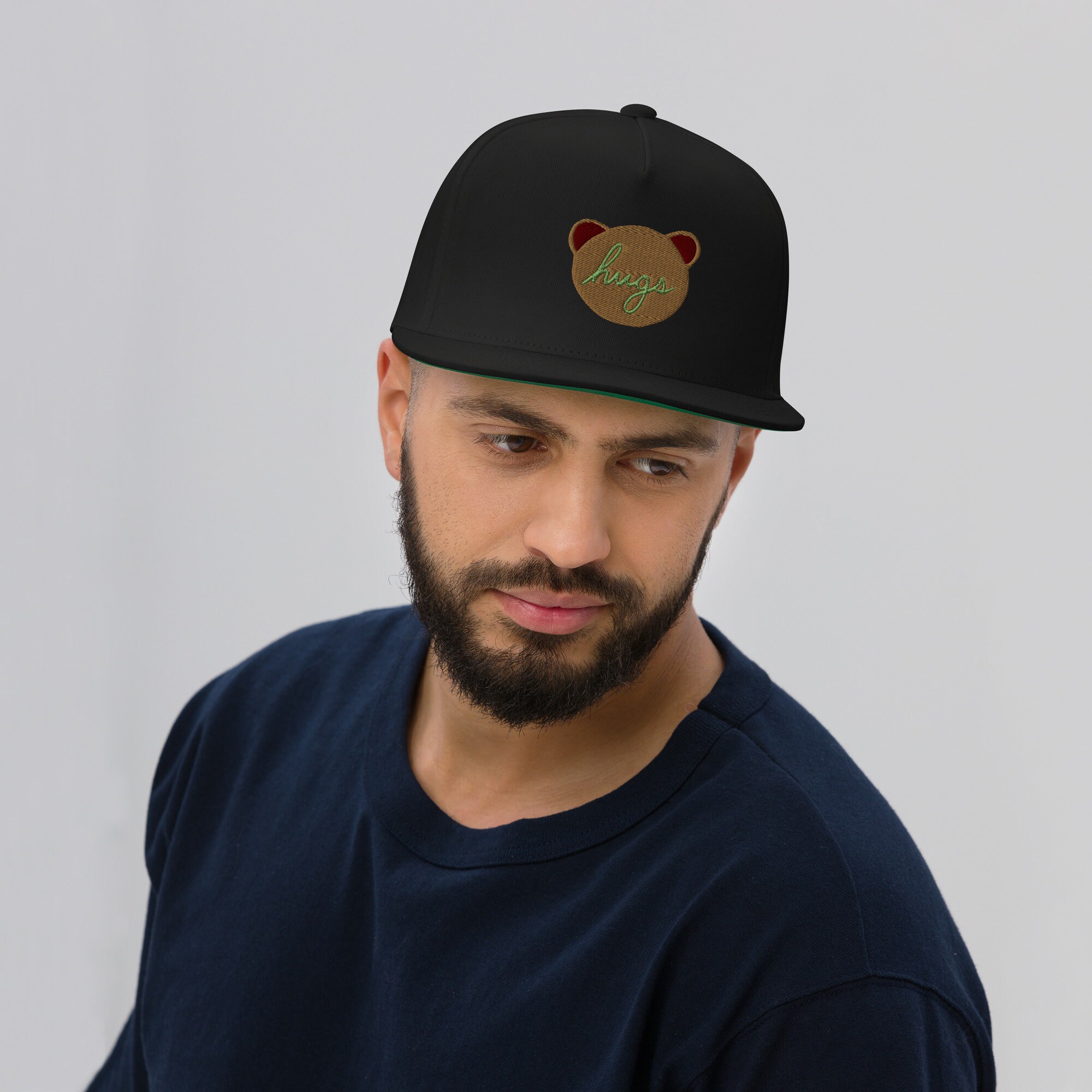 Bear Hugs - Embroidered Flat Bill Cap - Etsy