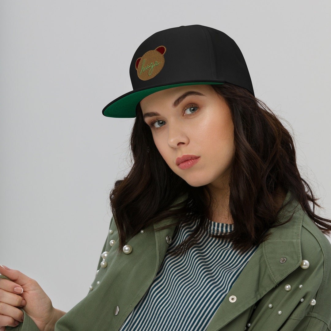 Bear Hugs - Embroidered Flat Bill Cap - Etsy