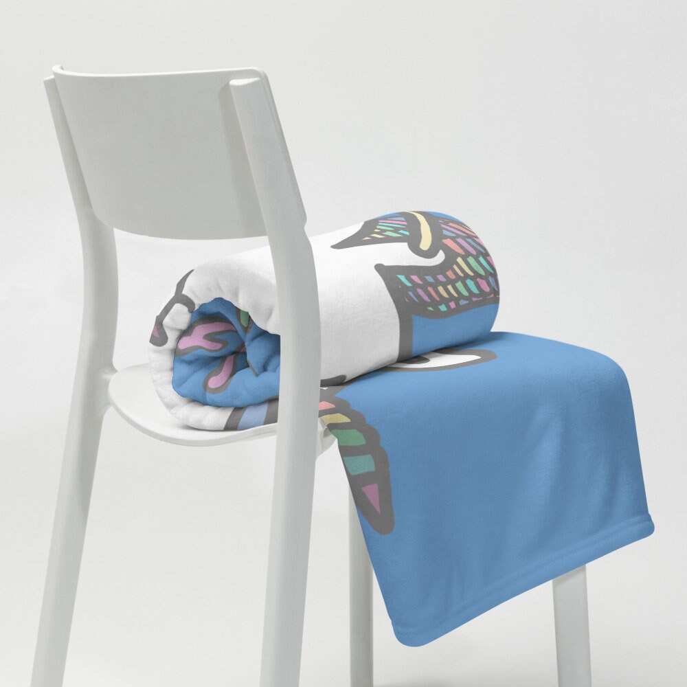 Rainbow Meowgical Kittycorn Periwinkle Blue Throw Blanket - Etsy UK