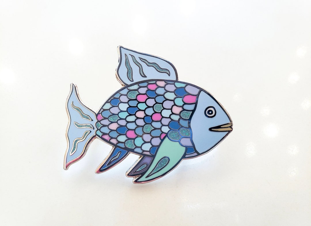 NEW Rainbow Fish 1.75” Hard Enamel Pin - Etsy