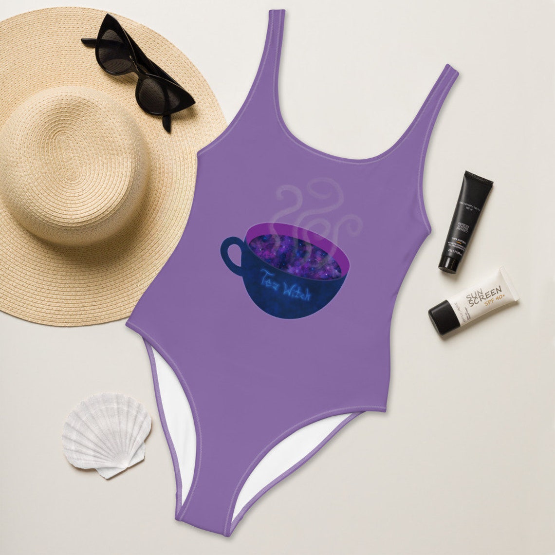 Tea Witch - Lilac One-piece Swimsuit - Etsy
