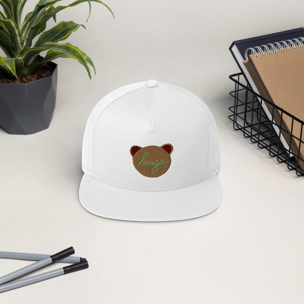 Bear Hugs - Embroidered Flat Bill Cap - Etsy