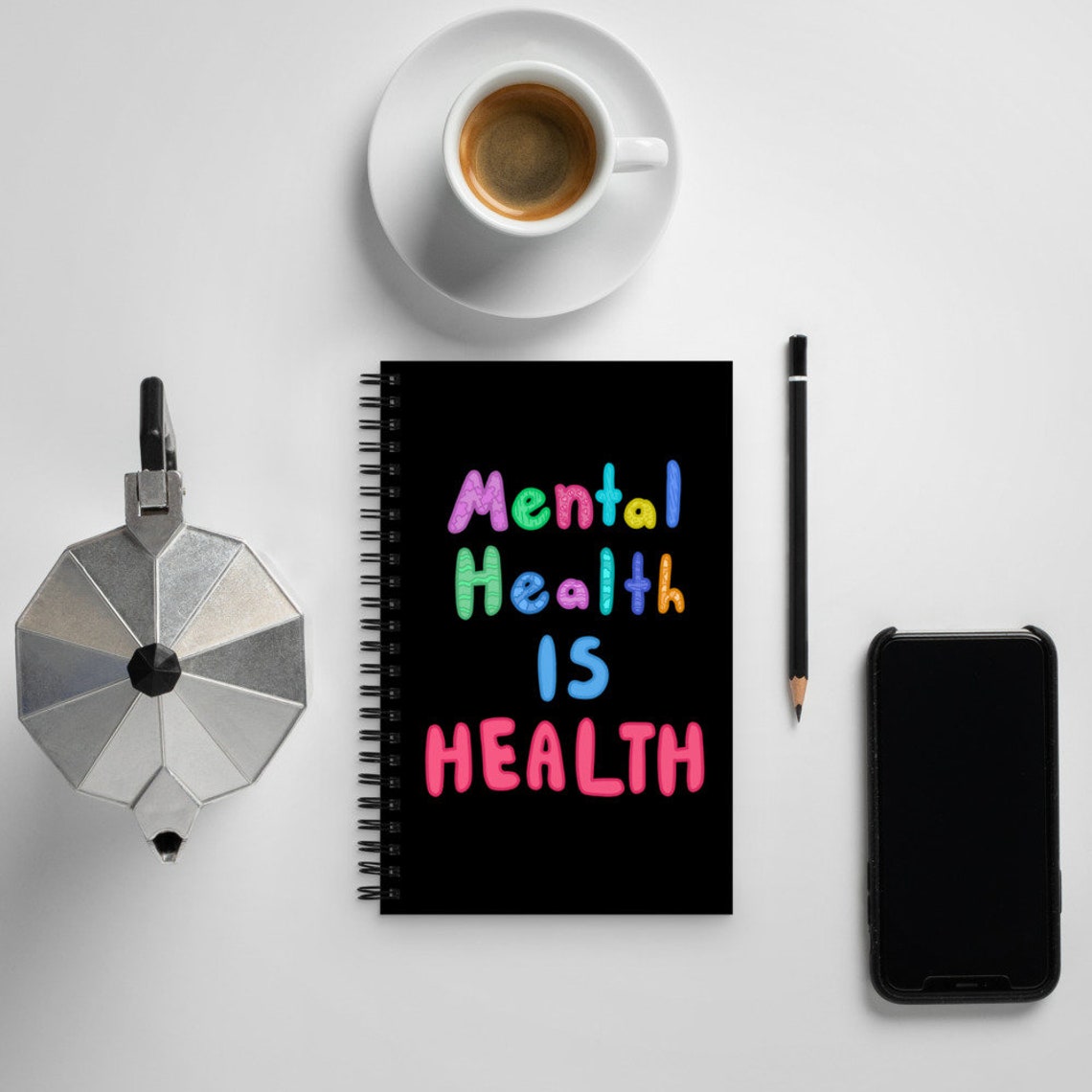 Mental Health IS HEALTH Spiral Notebook - Etsy