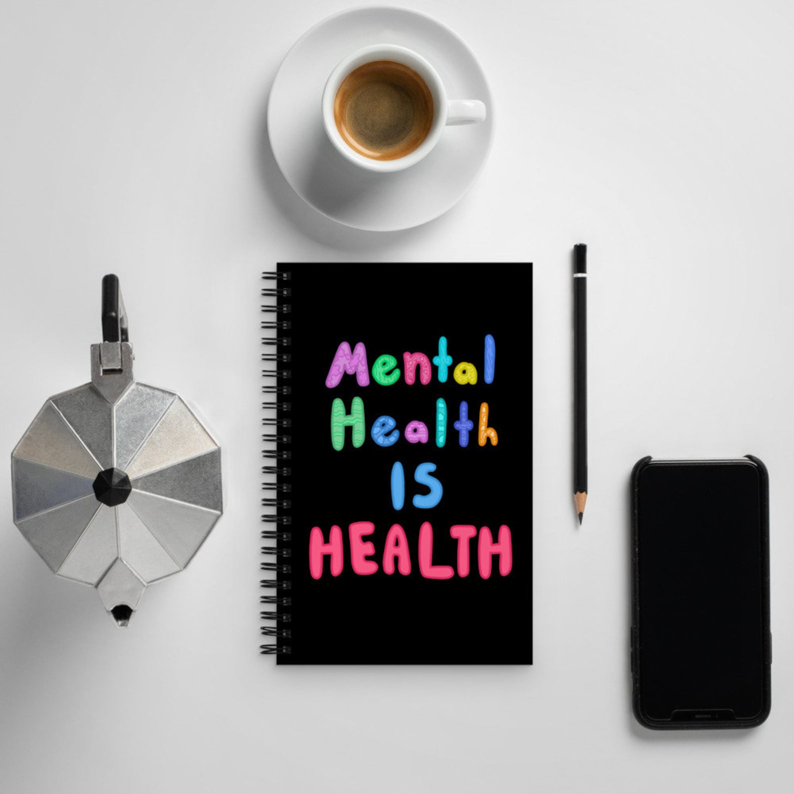 Mental Health IS HEALTH - Spiral Notebook - Etsy