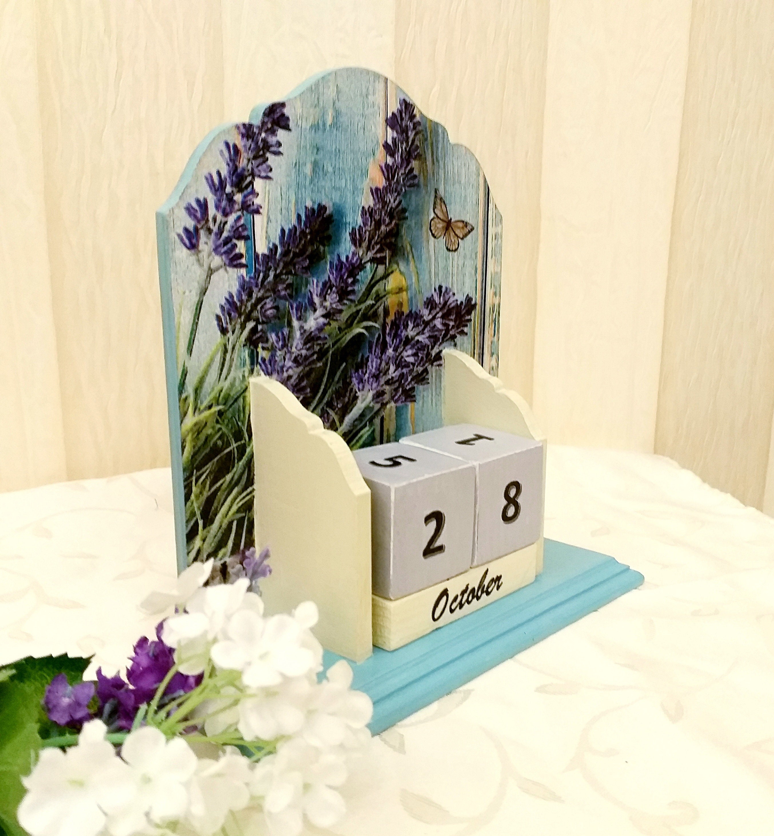 Desktop Calendar Wooden Calendar Block Perpetual Desk Calendar - Etsy