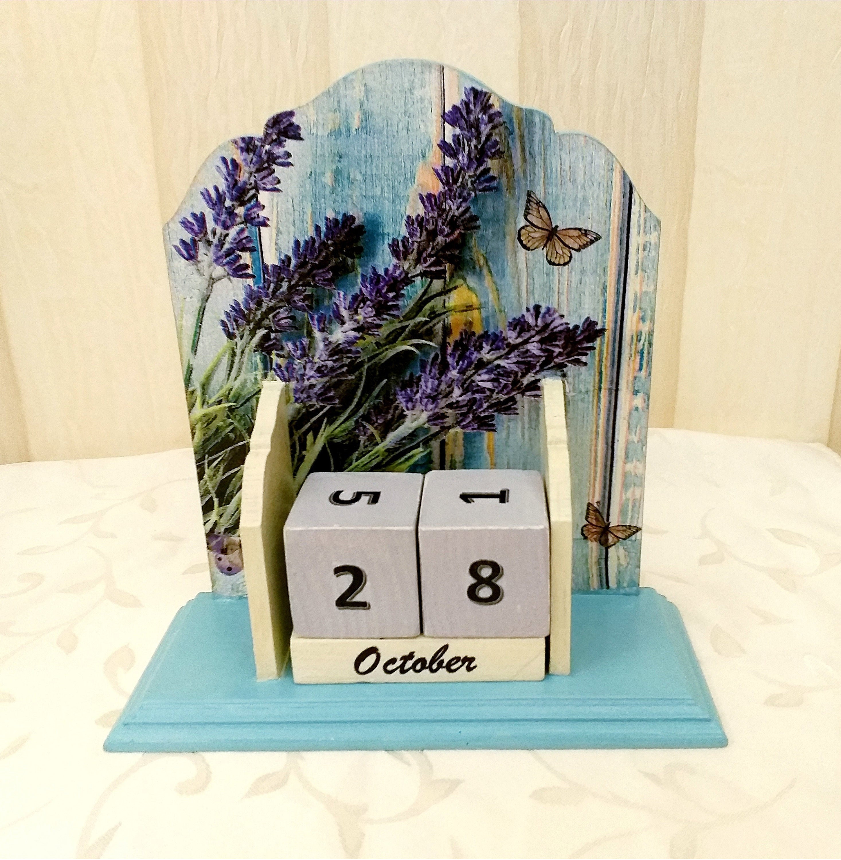 Desktop Calendar Wooden Calendar Block Perpetual Desk Calendar - Etsy