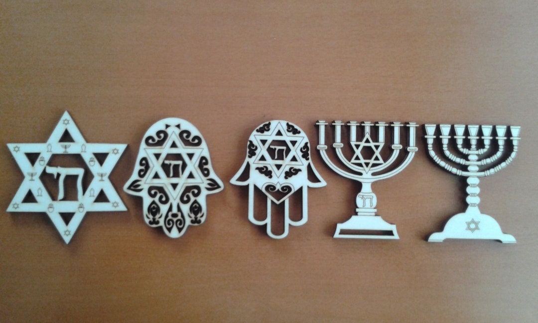 Menorah, Hamsa, Star of David, Magnets Set of 5 Pieces, Laser Cut ...